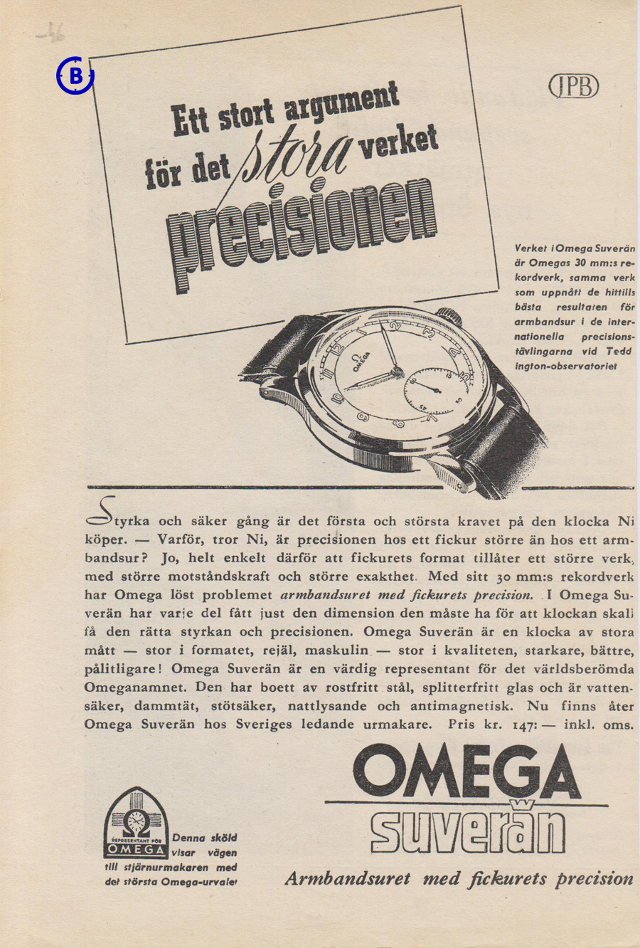 Omega 2400 Suverän: A Swedish classic – The Blomman Watch Report