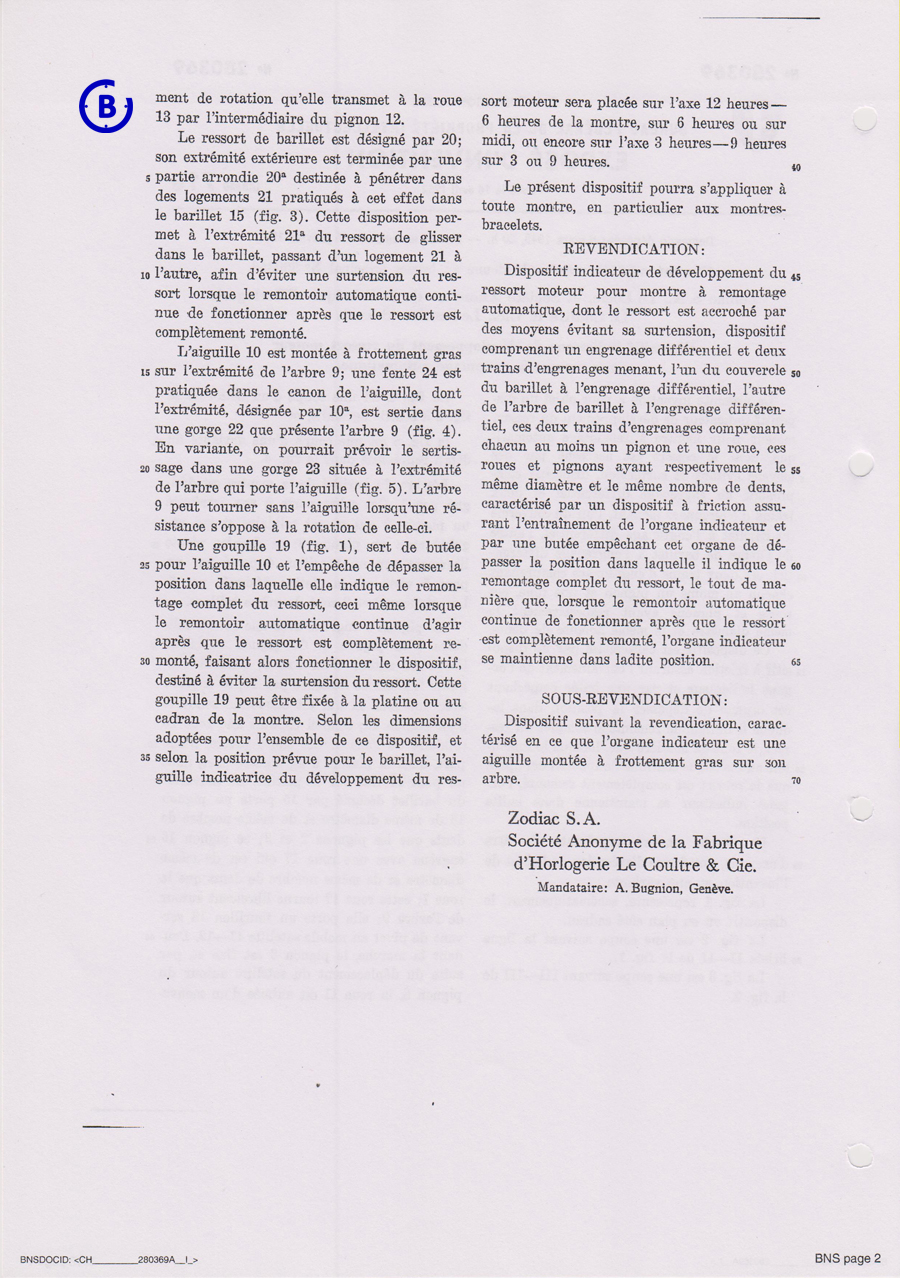 Jaeger-LeCoultre Patent No 280369: Up and Down Indicator – The Blomman ...